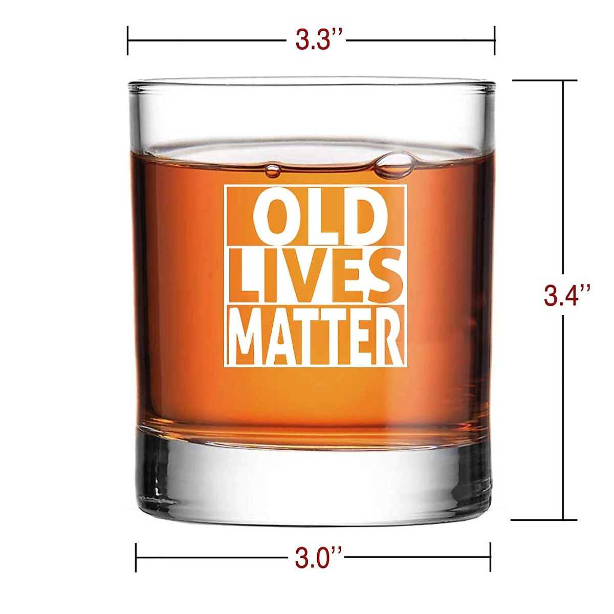Perfectinsoy Old Lives Matter Whiskey Glass, Funny Gift For Someone Who Loves Drinking Bachelor Party Favors, Birthday or Retirement Gift for Senior Citizens, Gag Gift for Mom, Dad, Grandpa