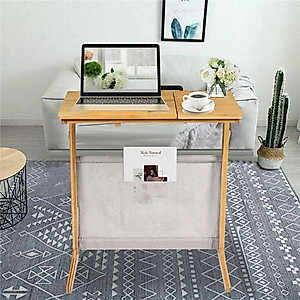 VBSQ Bamboo Laptop Desk Table End Side Table Angle Adjustments Top Tray Home Office Mikalo Home Office Office Furniture Standing Desk Computer Desk Stand up Desk Gaming Desk Standing Desk Office