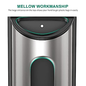 Plastic Bag Holder, Grocery Bag Holder, Wall Mount Grocery Bag Holder, Bag Organizer for Kitchen, Anti-Fingerprint Coating Stainless Steel Brushed