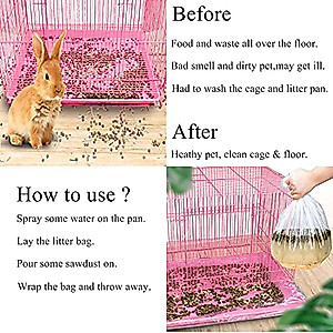 50 x Disposable Cage Liners for Small Animals Cage Liners Guinea Pig  Rabbits Bedding Waste & Litter Pan Bags , Plastic Bunny Cage Mat Film to Replace Diapers for Birds Rabbit Hamster Hedgehog Rats