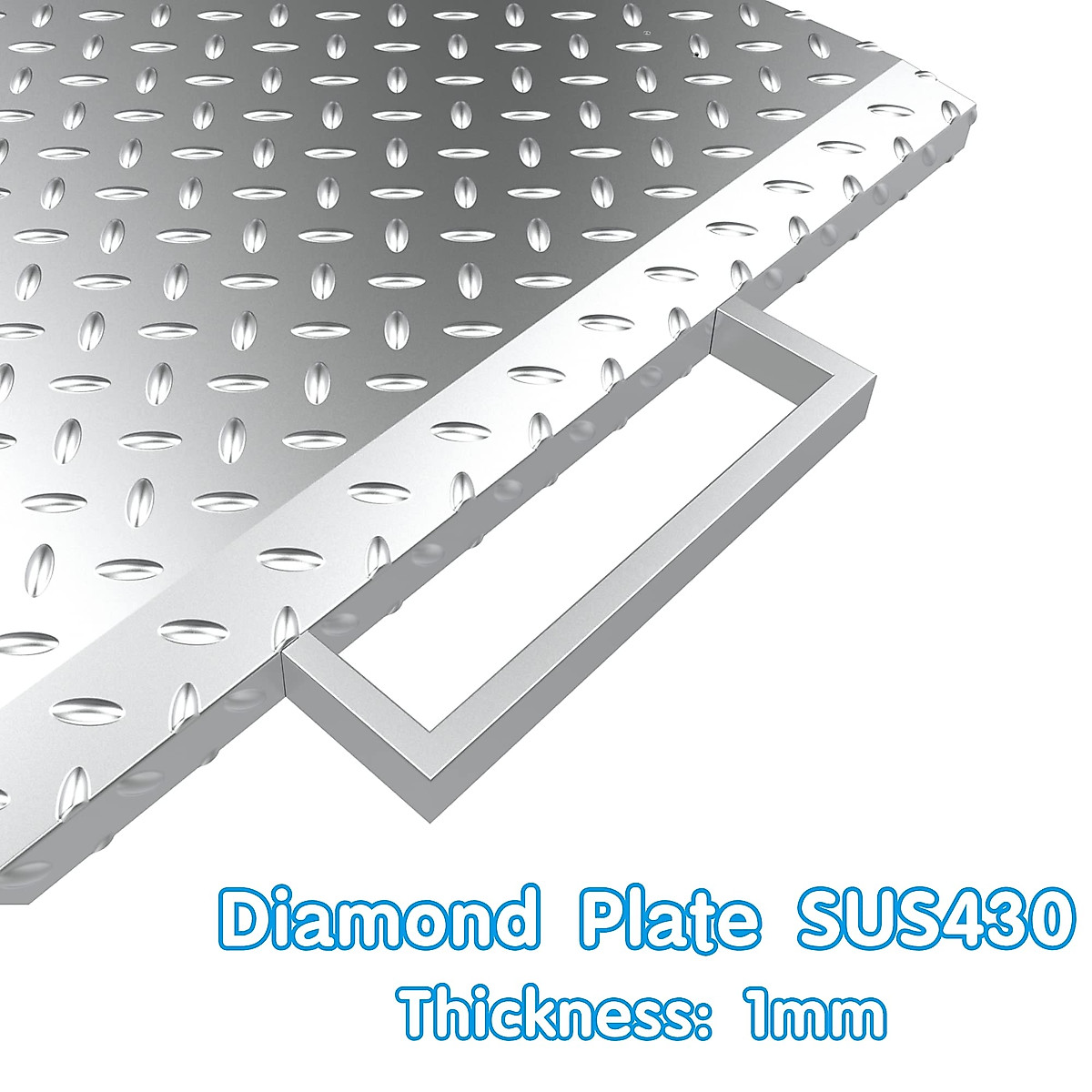 PARTAKER Griddle Hard Cover Lid for 28-Inch Blackstone 2-Burner Flat Top Grill Cooking System, Diamond Plate Stainless Steel Blackstone Griddle Accessory