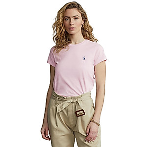 Polo Ralph Lauren Womens Crew Neck Jersey T-Shirt (X-Large, LitePink)