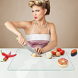 Tempered Glass Cutting Board - Glass Cutting Boards for Kitchen,clear cutting board for countertop (Frosted, 15.7" x 11.8")