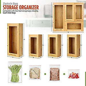 QECOMM Configurable Ziplock Bag Organizer- Baggie Organizer For Drawer Compatible With Gallon, Sandwich,Quart and Snack Variety Size Bags (4 Separate Boxes)