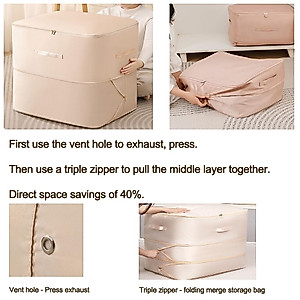 2024 New Ultra Space Saving Self Compression Organizer, Heavy Duty Moving Bags,Storage Tote for Space Saving, for Comforters,Blankets,Bedding. (Gray, X-Large)