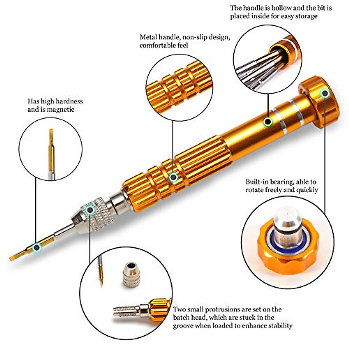 YANPLS Small Screwdriver Watch Glasses Mini Set, Micro Precision Tiny Screwdriver Set Small Screwdriver Set for Electronics Eyeglass