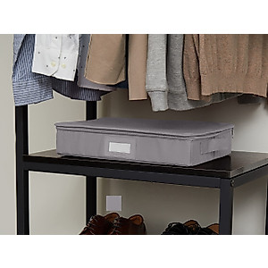Covermates Keepsakes Flatware Storage Box – Stackable, Reinforced Handles, China Storage, Graphite