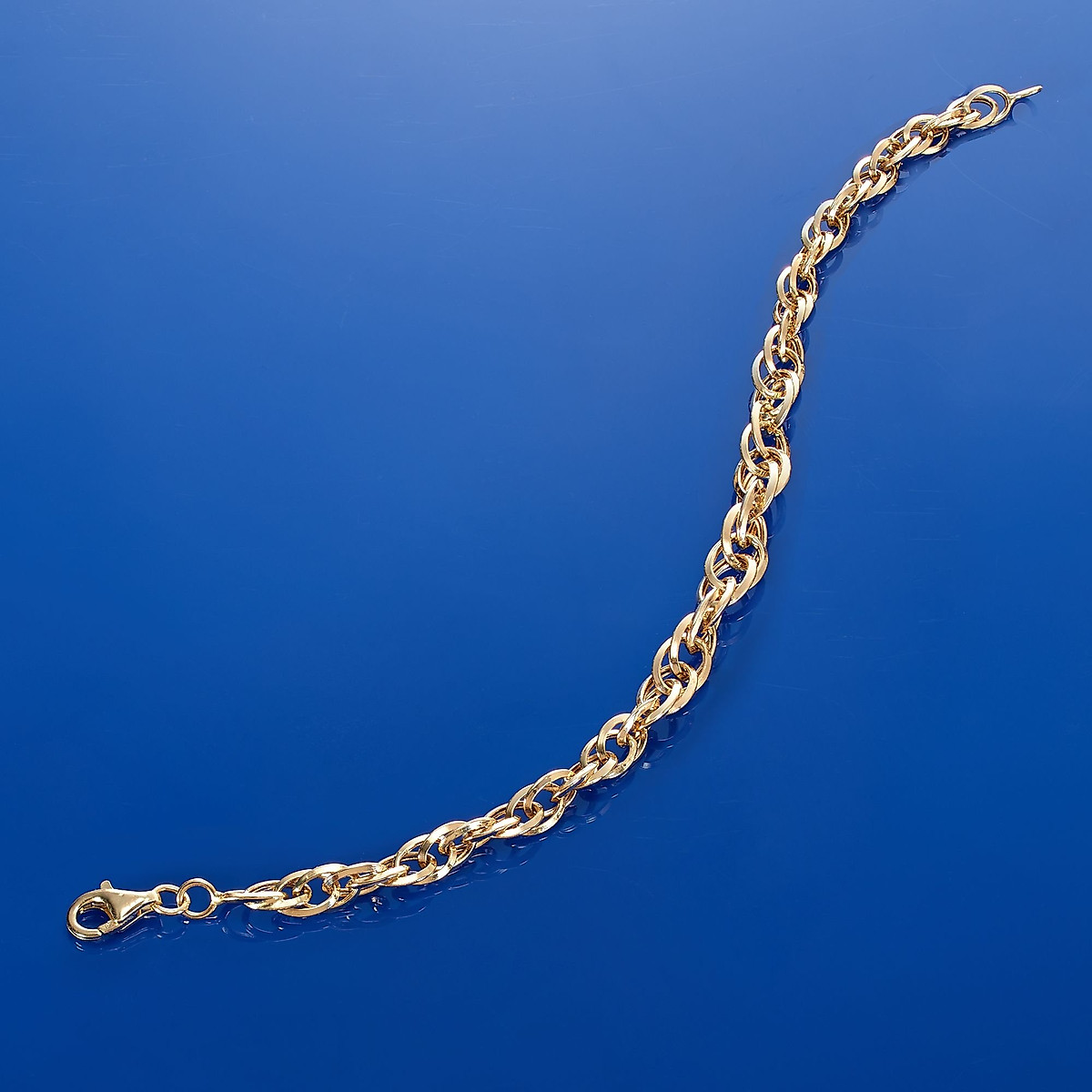 Ross-Simons 14kt Yellow Gold Interlocking Double-Oval Link Bracelet. 7 inches