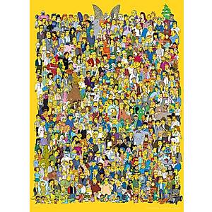 USAOPOLY The Simpsons Cast of Thousands 1000 Piece Jigsaw Puzzle | Officially Licensed Simpsons Merchandise | Collectible Puzzle Featuring Favorite Simpsons Characters from 20th Century Fox, Yellow