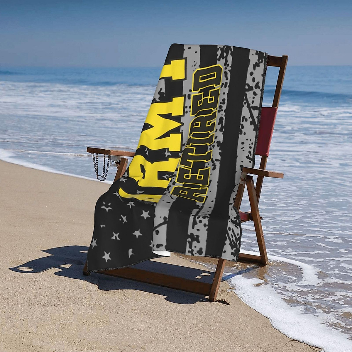 Army Retired Beach Towel Absorbent Bathroom Towels Microfiber Beach Towels Oversized Super ​32x52 Inch