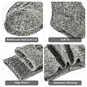 Trifabricy 5 Pairs Wool Socks - Comfortable and Warm Womens Wool Socks, Wool Socks Women, Super Soft Crew Socks for Women, Thick Knit Cabin Cozy Wool Socks Gifts For Women