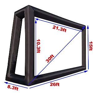 fitnessandfun 30ft Huge Inflatable Projector Screen - Blow Up Outdoor Movie Screens - 360 Inch for TV & Movies - Seamless, Portable, Front & Rear Projection(30ft with Blower)