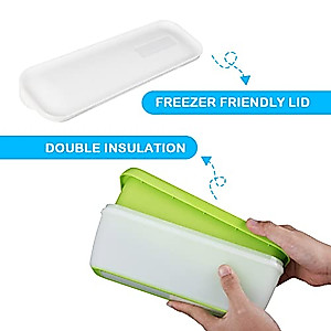 HipBrandFactory Ice Cream Storage Containers with Lids 2 Pack - 1.5 Quarts Reusable Homemade Ice Cream Tubs, Freezer Containers Perfect for Sorbet, Frozen Yogurt Or Gelato (Green)