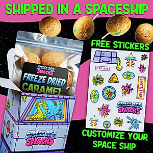 Freeze Dried Candy Variety Pack - Small Sample Pack with 4 Kinds of Freeze Dried Candy - Freeze Dried Cosmic Crunchies, Peach Rings, Moon Clouds and Caramel Apple Comets Shipped in Box for Protection