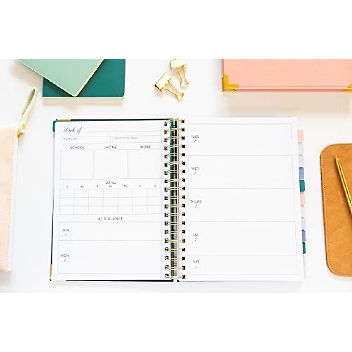 The Homeschool Planner: Beautiful and Undated with Monthly Tabs | To Do List, Goals, Meal Planning & Academic Tools | Homeschooling, Distance Learning & Family Organizer | Gold Spiral