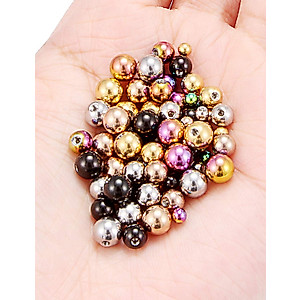 Prjndjw 14G Replacement Piercing Ball Nipple Rings Belly Button Rings Tongue Rings Eyebrow Rings Body Piercing Barbells 316L Stainless Steel Replacement Balls 3MM 5MM 6MM Set 75 Pcs Mixed Color