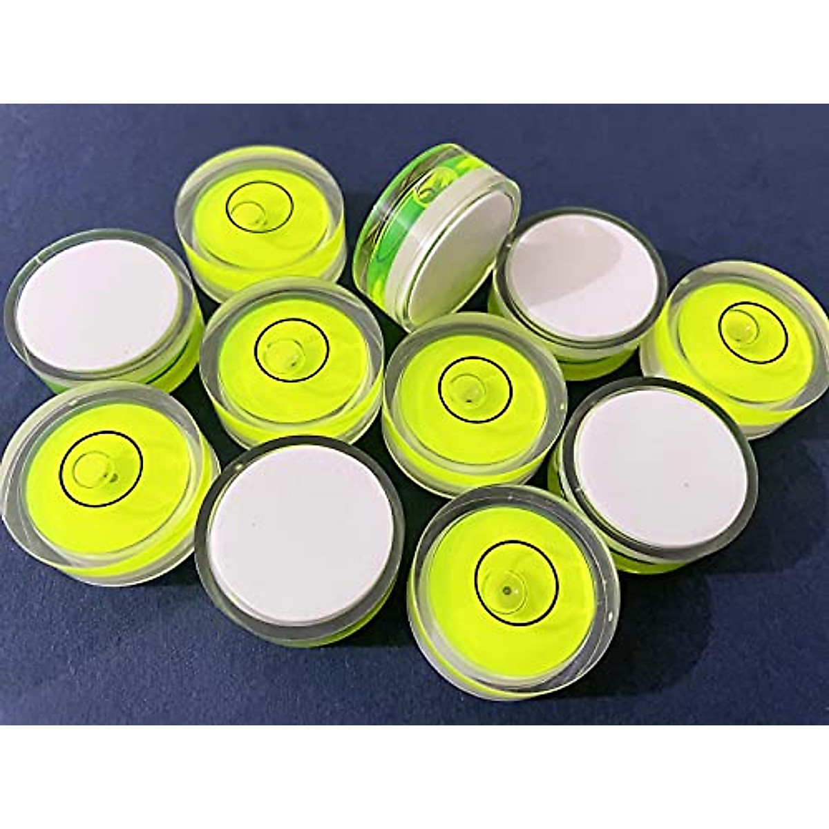 5Pcs Small Circular Double Sided Adhesive Bubble Spirit Levels for Work shop, Speakers, Phonograph, Tripod, Turntable, Automount Telescope, Drill, Etc. (25x10mm)