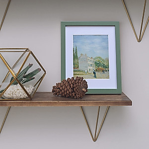 Muzilife 11x14 Wood Picture Frame Flat Display Pictures 8x10 with Mat or 11x14 Without Mat for Wall, 1pc, Green