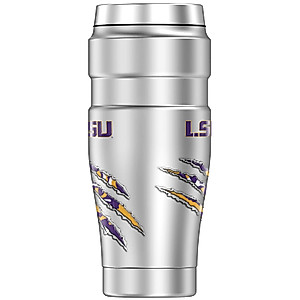 THERMOS LSU Tigers, Tiger Scratches STAINLESS KING Stainless Steel Travel Tumbler, Vacuum insulated & Double Wall, 16oz