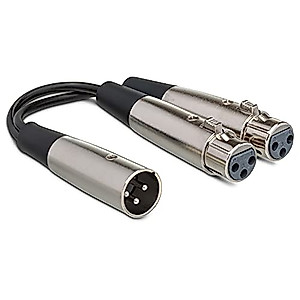 Hosa YXF-119 XLR3M to Dual XLR3F Y Cable, 6 Inch