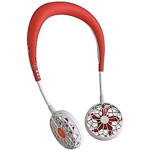 SPICE OF LIFE Portable Neck Fan - Hands-Free Wireless W Fan 2nd Edition - Rechargeable Battery, 2.5 to 7 Hour Life, 3 Speed Settings, Stimulating Breeze Helps Prevent Sleepiness While Driving