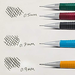 Pentel Sharp Mechanical Pencil 3 pack Assorted Barrels (1 each 0.5mm, 0.7mm, 0.9mm)