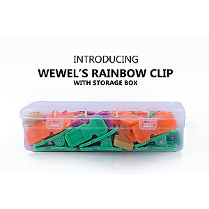 WEWEL Plastic Laundry Clothespins for Hanging Clothes 36 Pack, Multipurpose Windproof Cloth Clips, Indoor Outdoor Heavy Duty Cloth Pegs for Hanging Clothes, with Delux Storage Box