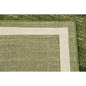 Unique Loom Del Mar Collection Area Rug - Maria (2' 7" x 10' Runner, Green/ Ivory)