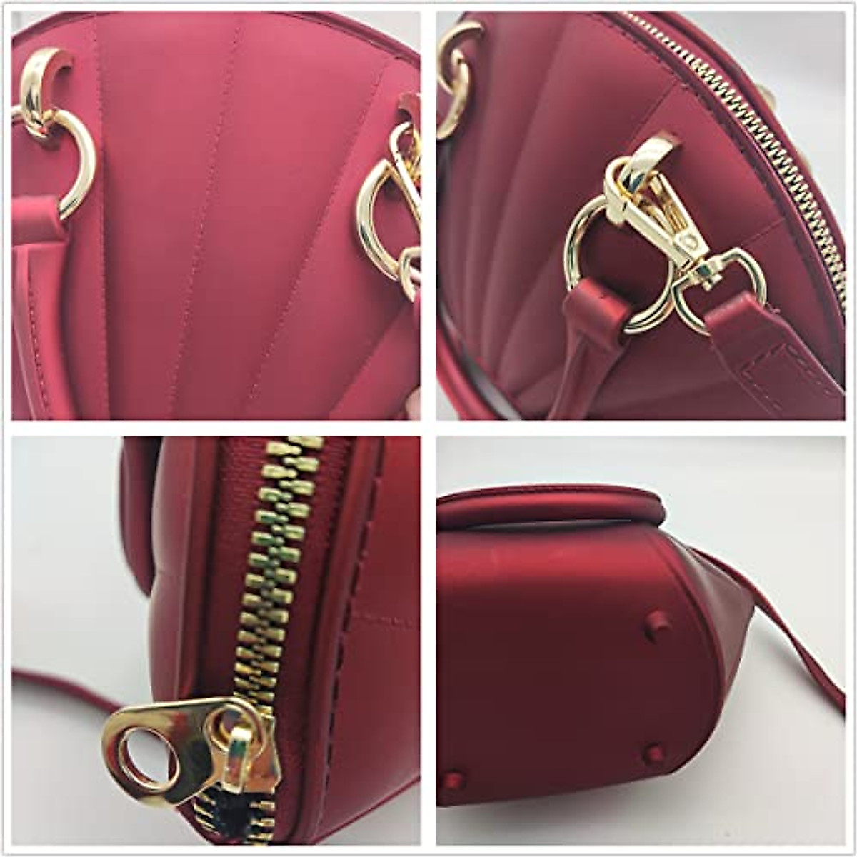 WIGUYUN Women PVC Evening Clutch Bag Purse Mini Satchel Tote Small Candy Shell Shoulder Crossbody Handbags,Red