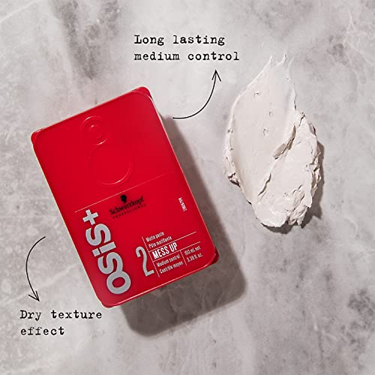OSiS+ Schwarzkopf Plus Mess Up Texture Matt Paste, 100 ml, Number 2