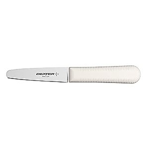 Sani-Safe S129-PCP 3-3/8" White Clam Knife with Polypropylene Handle