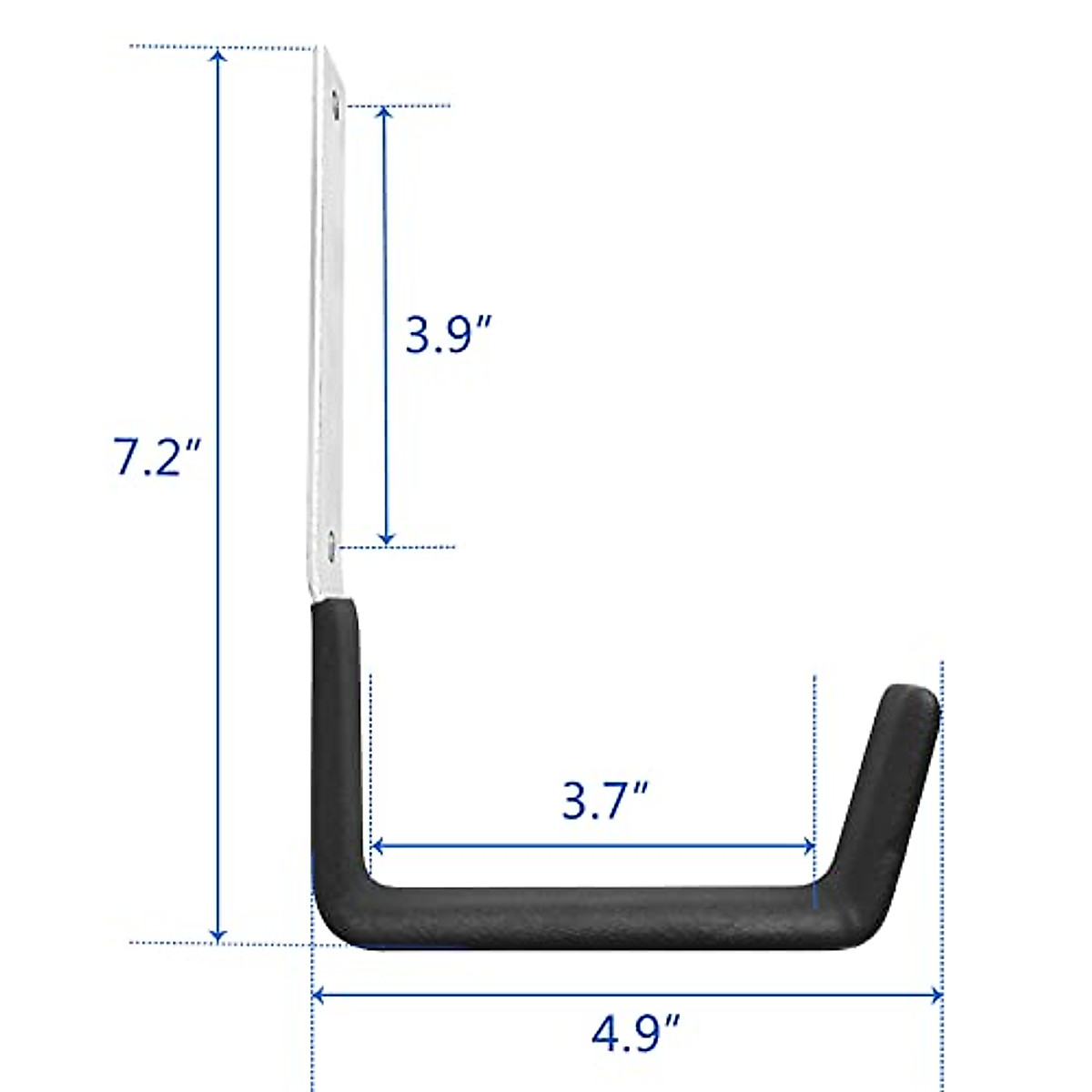 GeeWatom Heavy Duty Steel Utility Hooks, 4 Pack, Wall Mount, 50lbs Weight Capacity, Rust Resistant, Adjustable Easy Install, for Garage, Shed, Workshop Storage and Organization