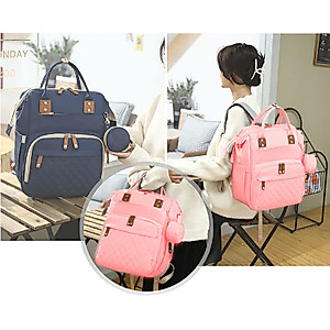 TUTCHY Baby Diaper Bag Backpack With Changing Station Pad, 3 In 1 Diaper Backpack For Dads and Mums, Large Waterproof Travel bag (Pink)