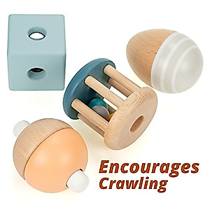 DUCKBOXX XX Wooden Rattles Toys Bundle (2 Pack) for Babies Ages 0m – 2yrs