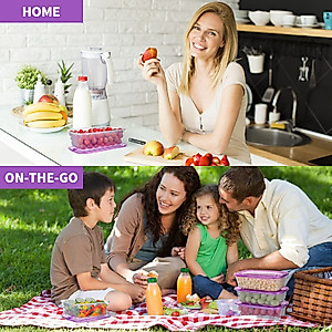 KIGI 6 PACK 40OZ Rectangular Meal Prep Container Plastic Food Containers with Lid