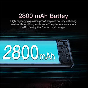 Unlocked Mobile Phones, Adnroid 12 Smart Phone HD Full Screen GPS Locator Phone, Dual SIM Unlocked Smartphones, 2MP+8MP Mobile Cell Phone, 2GB+16GB, 6.5" Face Access, 2800mAh Battery (Blue)