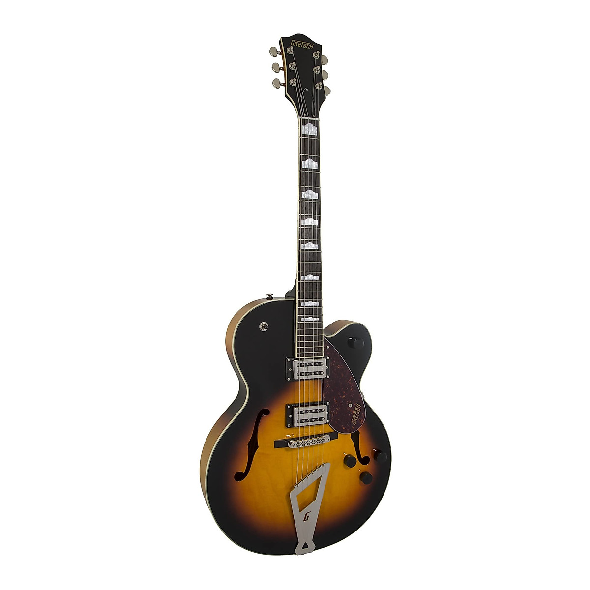 Gretsch G2420 Streamliner Hollow Body 6-String Electric Guitar with Chromatic II Tailpiece, Broad'Tron Pickups, and Laurel Fingerboard (Right-Handed, Aged Brooklyn Burst)
