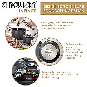 Circulon Infinite Saucepans and Frypan, 24cm, Black