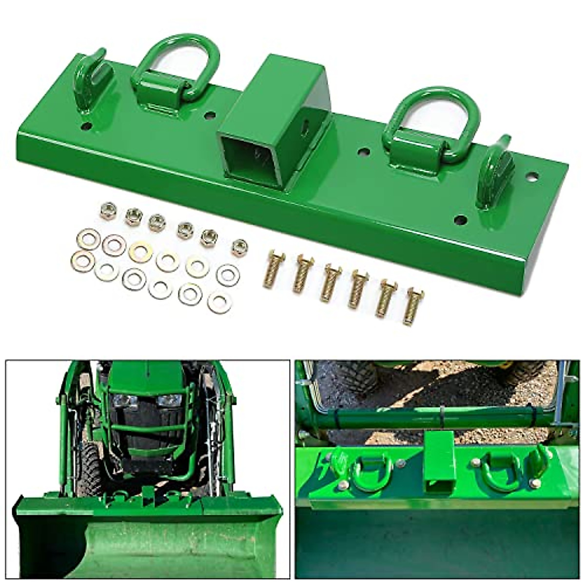 ECOTRIC 4.96" W × 21.93" L Bolt on Tractor Grab Hooks 2" Receiver Compatible with John Deere 4100 4010 4110 4115 2320 2520 2720 2025r 2032r 2038r