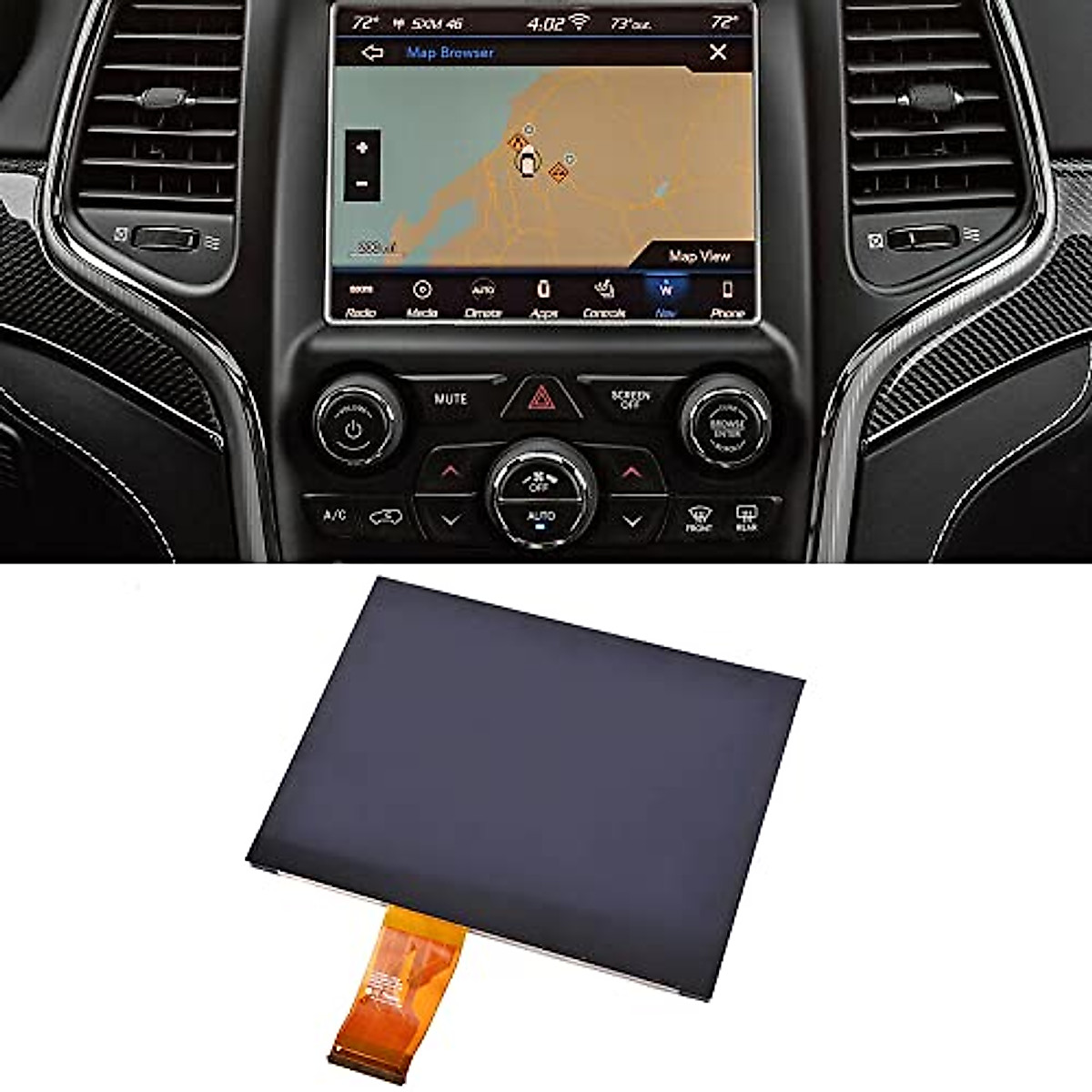 Getfarway Replacement 8.4" Uconnect 4C UAQ LCD Monitor Touch-Screen Radio Navigation Compatible with 2017-2020 Jeep Chrysler Dodge Ram 1500 2500 3500 LA084X01-SL01 LA084X01SL02