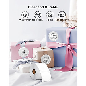 MUNBYN 2Inch Circle Thermal Sticker Labels, Self-Adhesive Round Direct Thermal Labels, Multi-Purpose Roll Thermal Stickers for Business-750 Labels/1 Roll