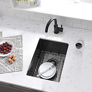 Bar Sink Undermount 12x16 Black -Wesliv 12 Inch Black Undermount Bar Sink Small Wet Bar Sink 16 Gauge Stainless Steel Single Bowl Bar Sink with Bottom Grid