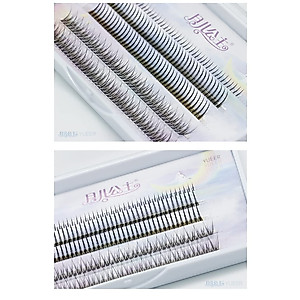 LASGOOS DIY Eyelash Extensions Natural 3D Individual Lash 40pcs 5mm Single Bottom/Lower Lash + 80pcs 10/11mm A Shape+ 80pcs Fish Tail Volume Lashes Mixed, Home Grafted C curl Lashes Pack