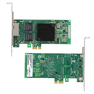 Zyyini i350-T2V2 i350AM2 PCI-Ex1 Dual Port Server Network Card RJ45 Dual Port Gigabit Network Adapter Gold Plated PCI-E Interface for Server, Internet Cafe, Data Center