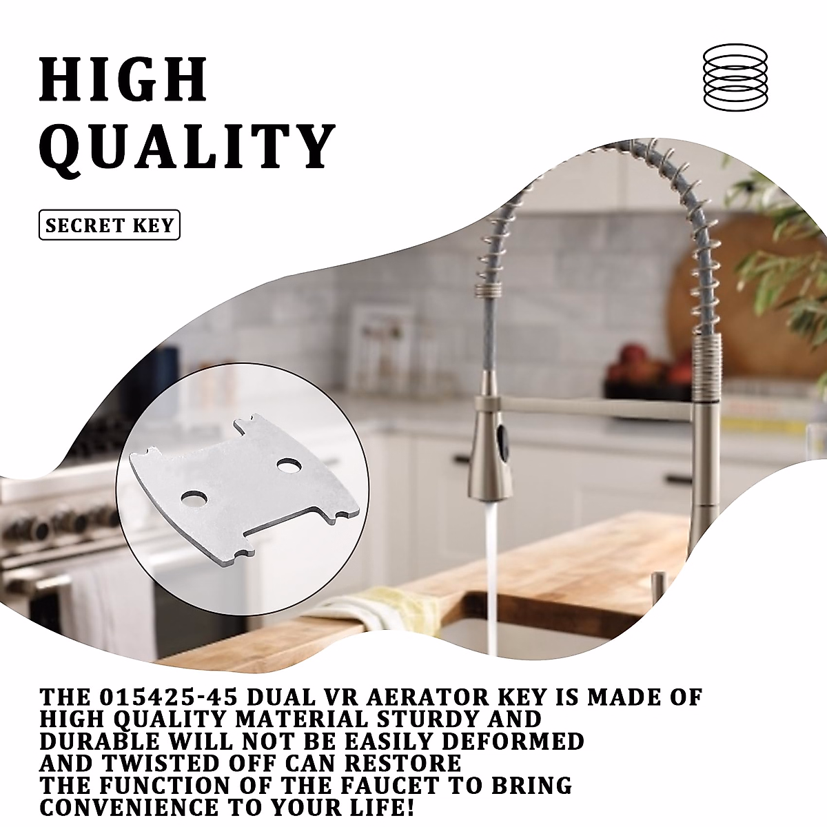 015425-45 Dual VR Vandal Proof Aerator Key fit for Moen kitchen faucet,kohler faucet,works on the commercial kitchen sink,sink faucet removal tool, Silver