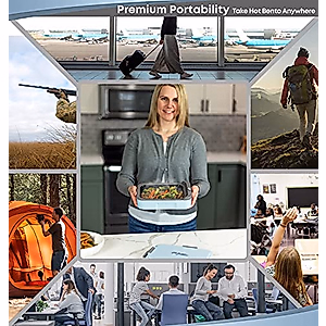 Hot Bento – Self Heated Lunch Box and Food Warmer – Battery Powered, Portable, Cordless, Hot Meals for Office, Travel, School, Jobsite, Picnics, Outdoor Recreation, Kitchen Meal Prep - Hot Red