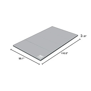 ALZIP MAT Eco Silion Urban, Folding Baby Play Mat Eco-Friendly Non-Toxic Non-Slip Reversible Waterproof (XG (110x55 inch), Grey)