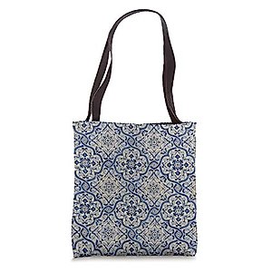 Portuguese white and blue Pattern Tiles from Portugal Tote Bag