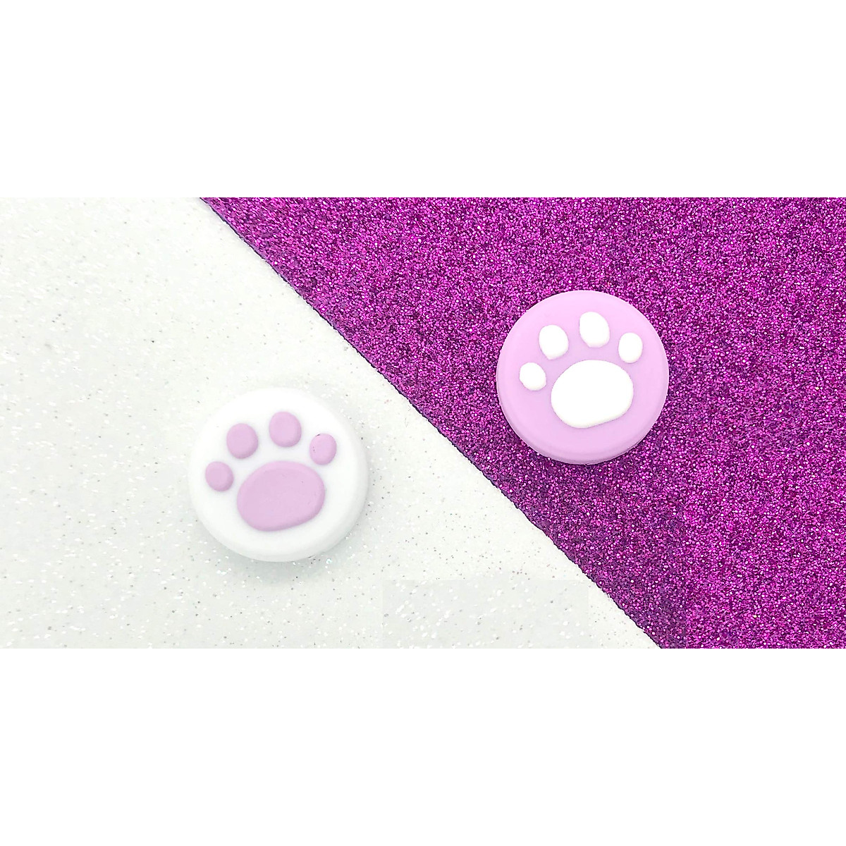BelugaDesign Paw Thumb Grip Caps | Compatible with Nintendo Switch Standard Lite OLED | Cute Kawaii Animal Joystick Cap, Soft Silicone Cover for Controller | Pack of 4 (Purple)