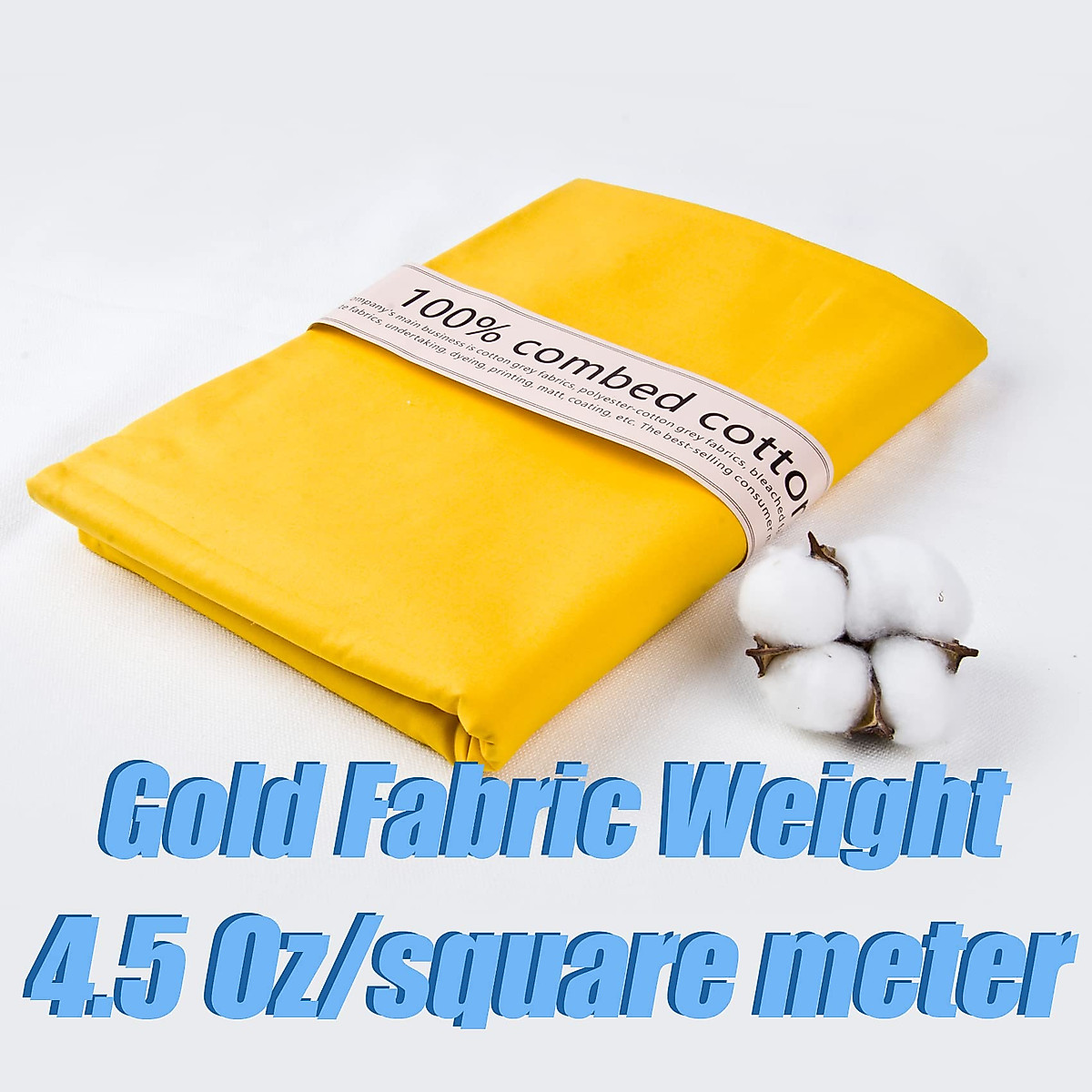 2 Yard Gold Cotton Fabric,Natural Cotton Poplin Fabric by The Yard,Gold Fabric,59 Inches Wide 100% Cotton Fabric,Soft Embroidery Muslin Quilting Fabric Material for Sewing Material Apparel Cloth